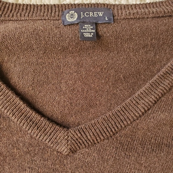 J. Crew | Sweaters | J Crew Cotton Cashmere V Neck Sweater L | Poshmark